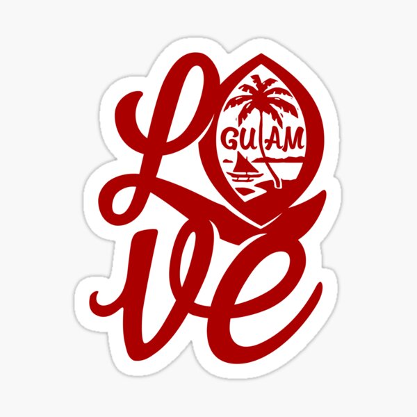 "LOVE GUAM Red" Sticker by TheLocalFabric | Redbubble