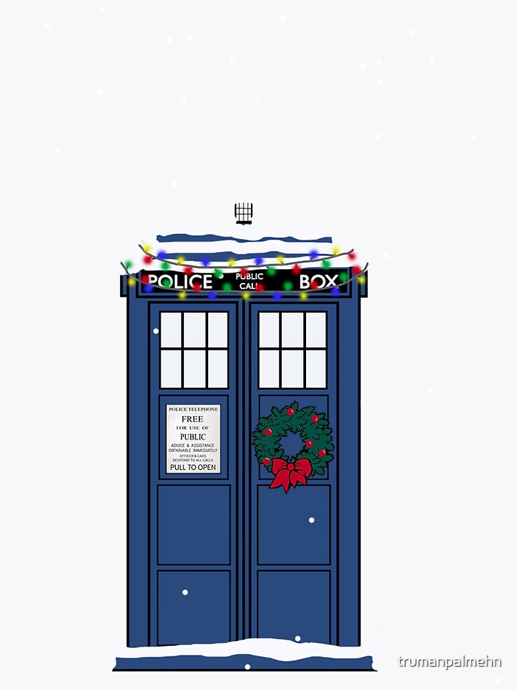 "Festive Police Public Call Box." Sticker for Sale by trumanpalmehn ...