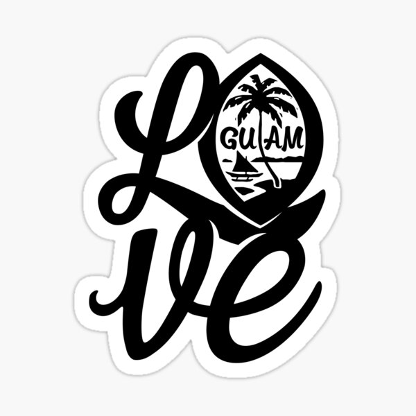 "LOVE GUAM Black" Sticker for Sale by TheLocalFabric | Redbubble