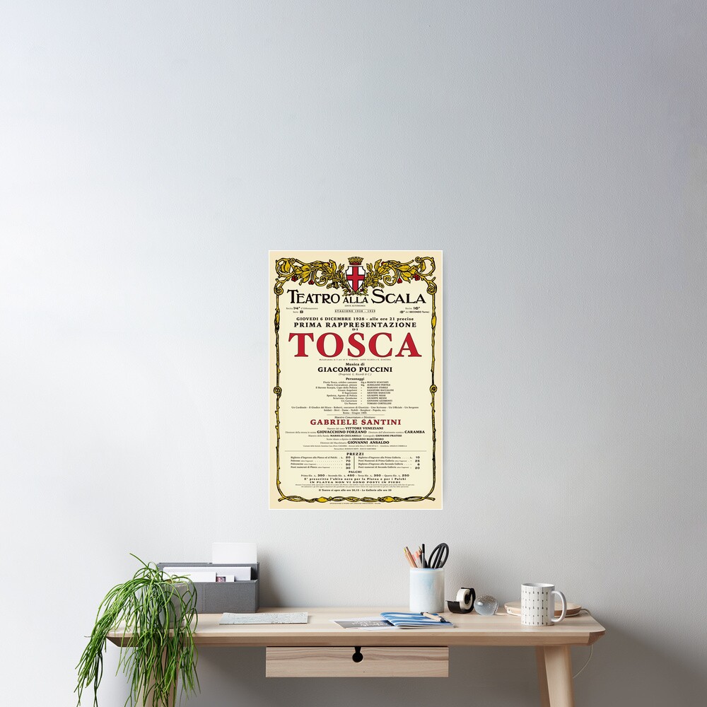 "Vintage-Style La Scala Tosca Opera Poster" Poster for Sale by ...