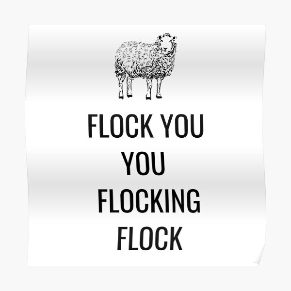 "Flock You You Flocking Flock Funny Sheep with Funny Saying Funny Lamb ...