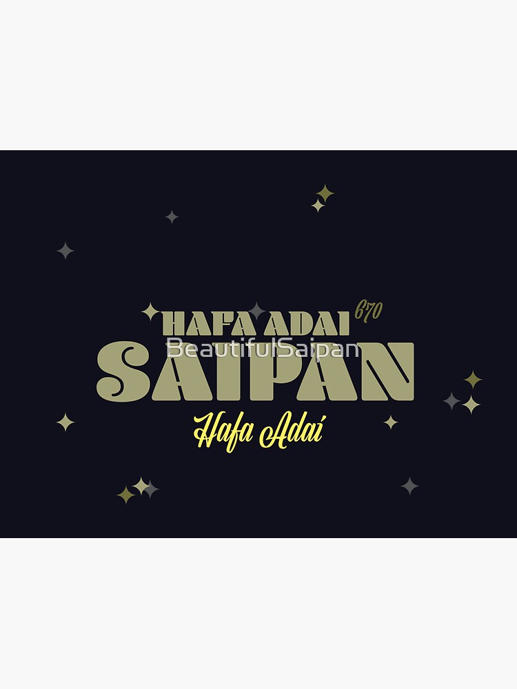 "Saipan Hafa Adai (black yellow)" Sticker by BeautifulSaipan | Redbubble