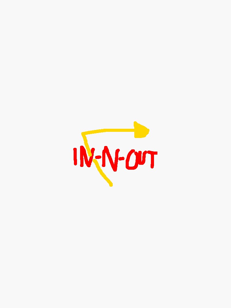"In N Out Logo Paint" Sticker for Sale by tr5shy | Redbubble