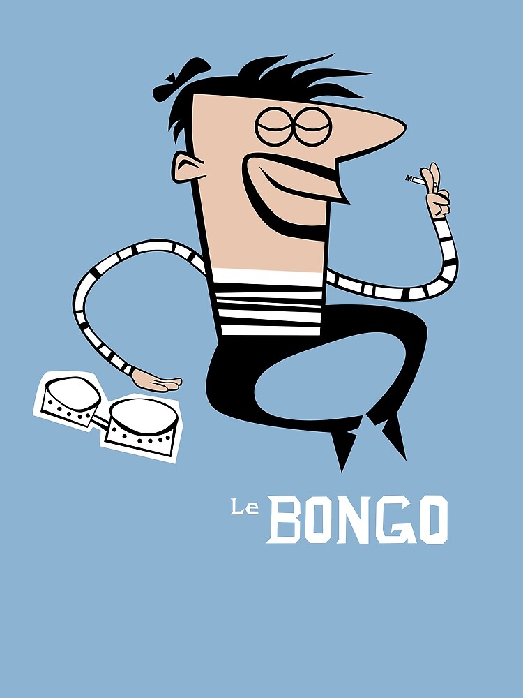 "Le Bongo: Beatnik playing the bongos cartoon" Poster by ...