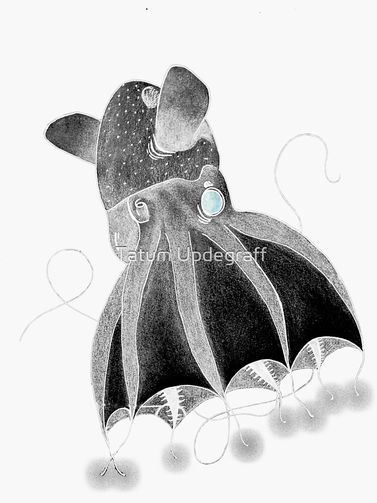 "Vampire Squid - Deep Sea Creatures Collection" Sticker by tupdegraff ...
