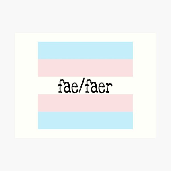"Fae/faer pronoun trans flag " Art Print by Imperioimpala | Redbubble