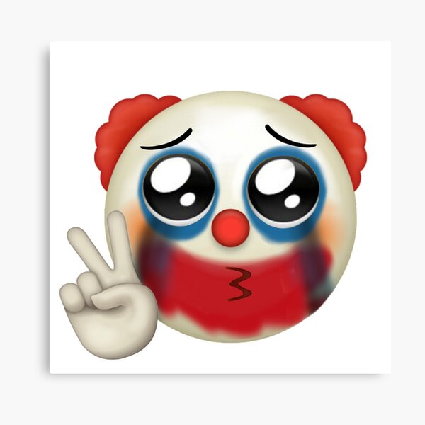 "crying peace sign clown emoji " Canvas Print by cameronbaba | Redbubble