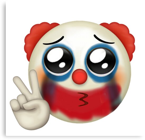 "crying peace sign clown emoji " Canvas Print by cameronbaba | Redbubble