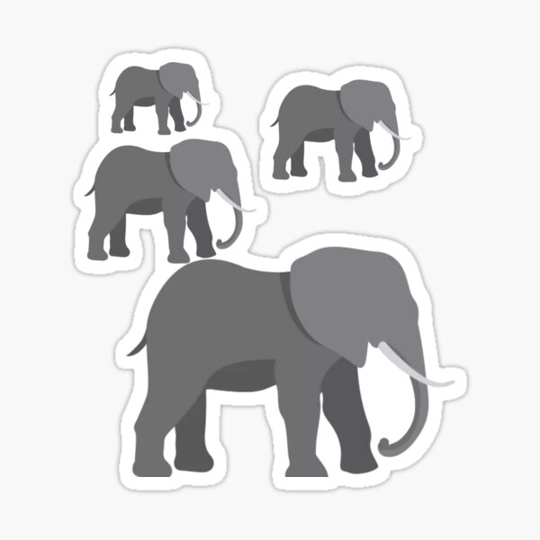 "ELEPHANTS – PURE STRENGTH AND POWER" Sticker by msja1198 | Redbubble