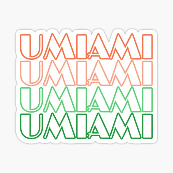 "University of Miami" Sticker by hschwartz | Redbubble