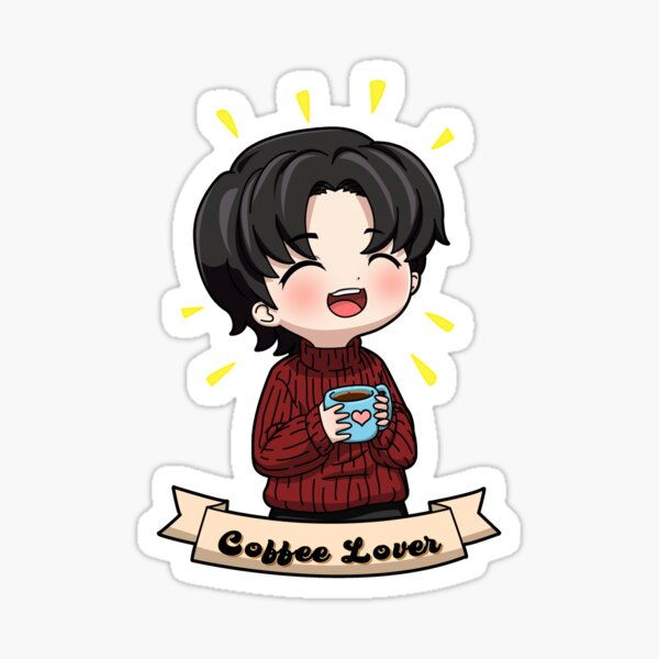 "COFFEE LOVER ANIME CHIBI" Sticker for Sale by reinzeru | Redbubble