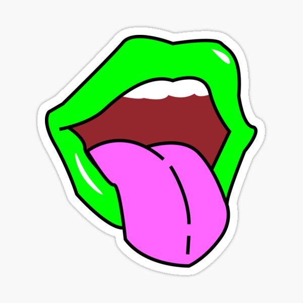 "Green Glossy Lips" Sticker by Venomattack0906 | Redbubble
