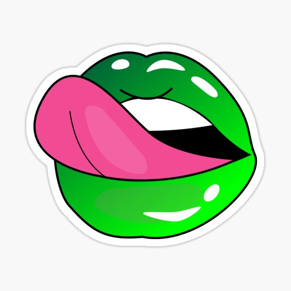 "Seductive Green Lips" Sticker for Sale by Venomattack0906 | Redbubble