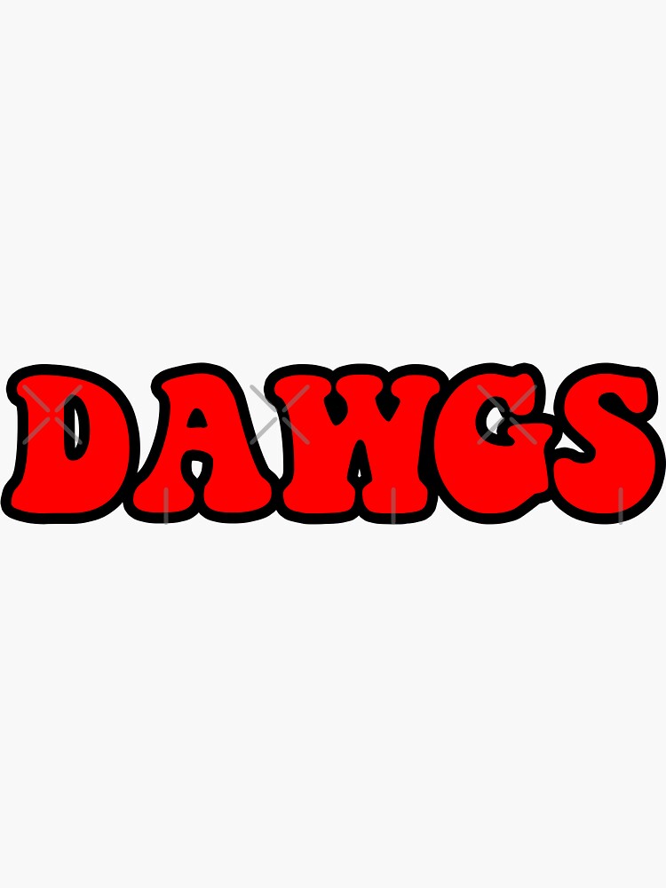 "red dawgs with black outline" Sticker by laurennassii | Redbubble