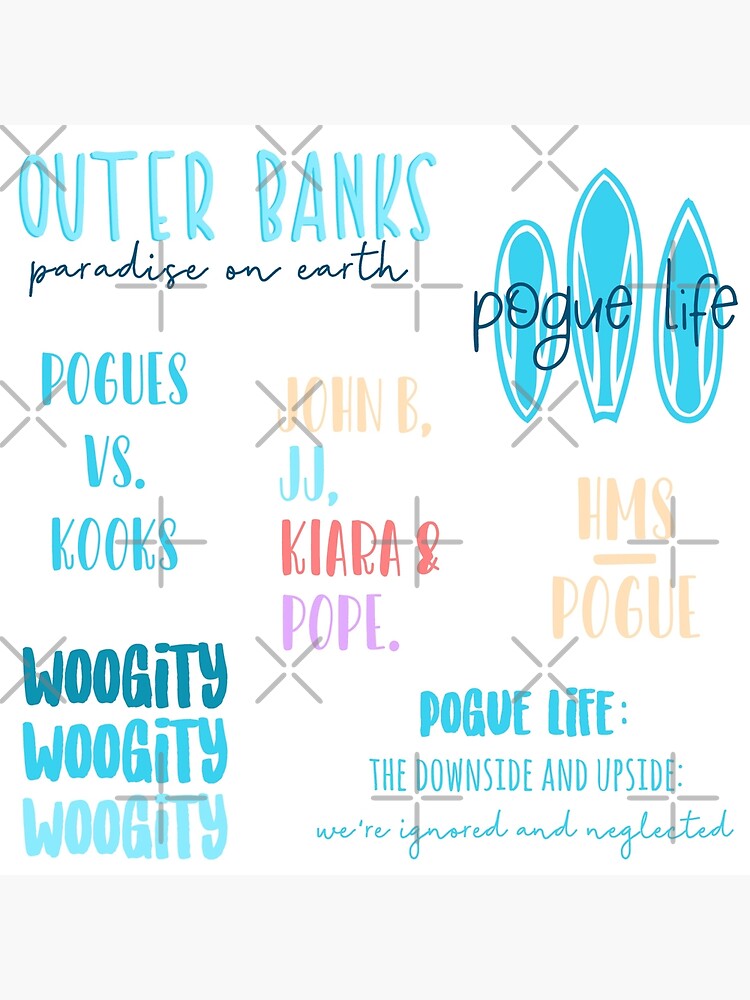 "Outer Banks Sticker Pack 2" Poster by mutualletters | Redbubble