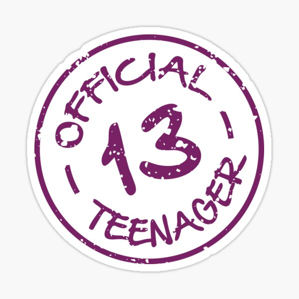 "official 13 teenager ,13th birthday gift" Sticker for Sale by Amr9387 ...