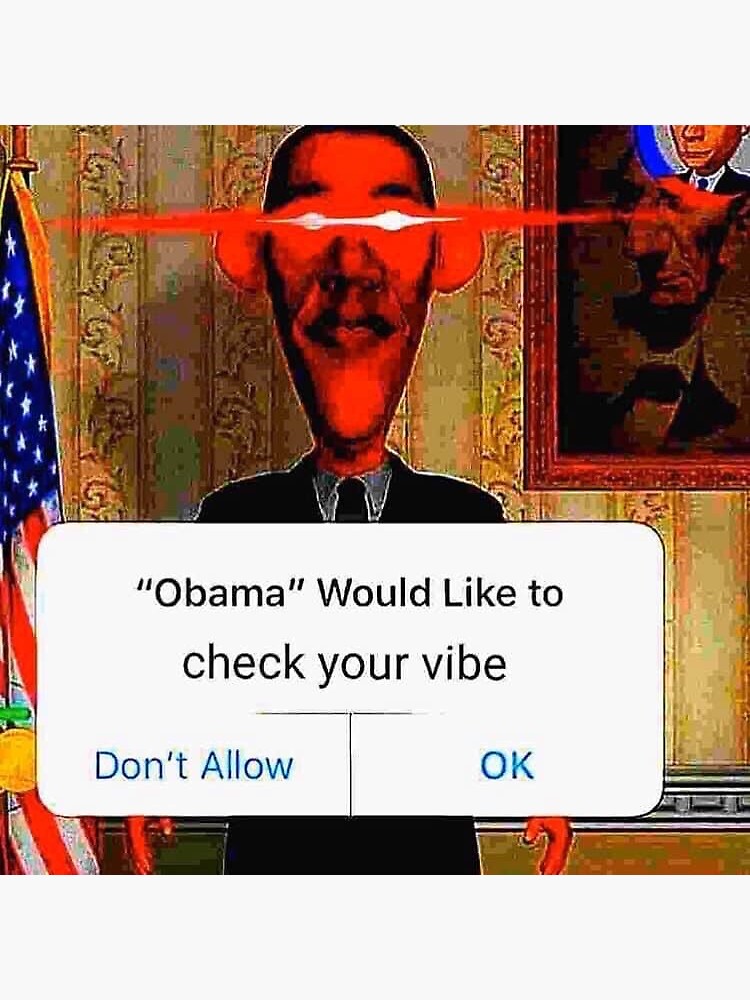 "Obama vibe check" Sticker for Sale by royalbaby | Redbubble