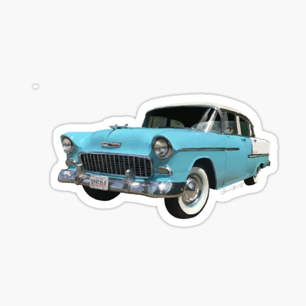 "'55 Chevy Bel Air" Sticker for Sale by sarielu | Redbubble