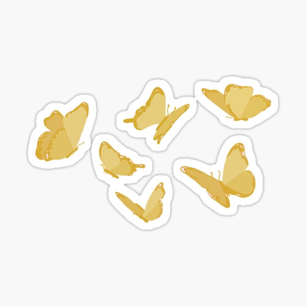 "yellow butterfly sticker pack " Sticker for Sale by chachels | Redbubble