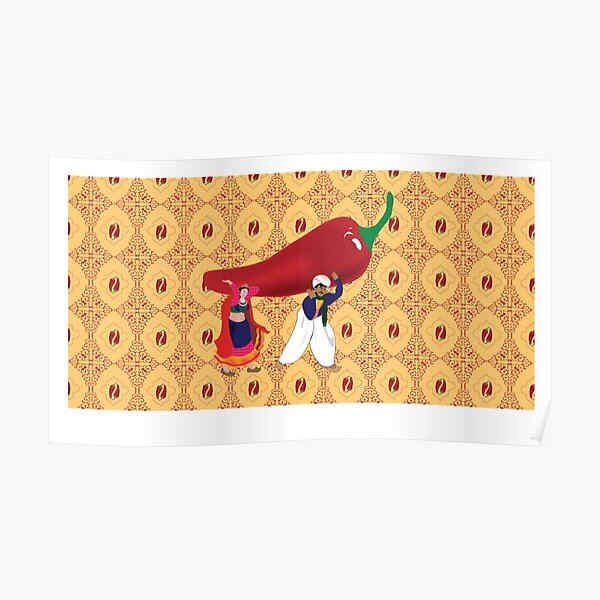 "Indian Chilli Pattern Mask" Poster for Sale by IbbytheArtyr | Redbubble