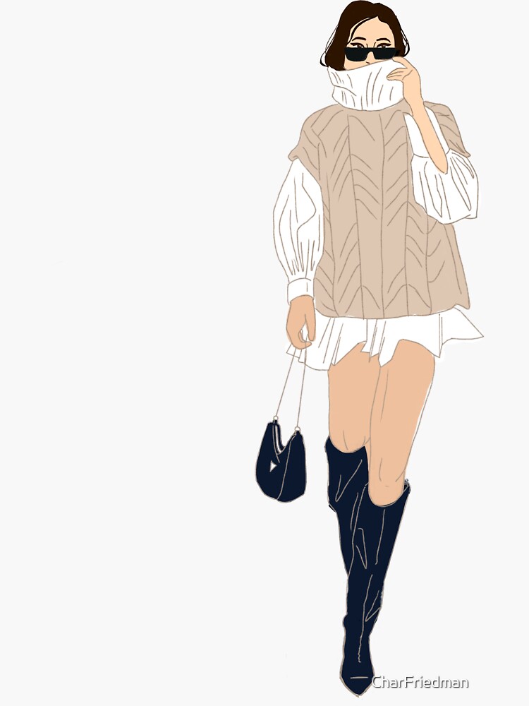 "fashion model" Sticker for Sale by CharFriedman | Redbubble