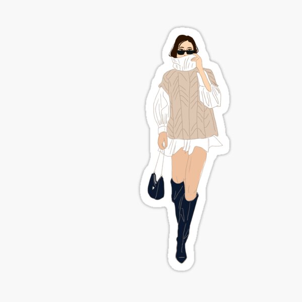 "fashion model" Sticker for Sale by CharFriedman | Redbubble