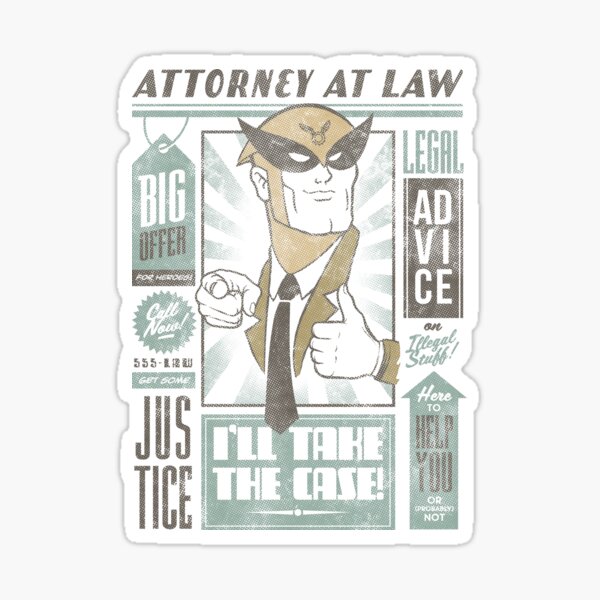 "Attorney at Law" Sticker for Sale by Arinesart | Redbubble