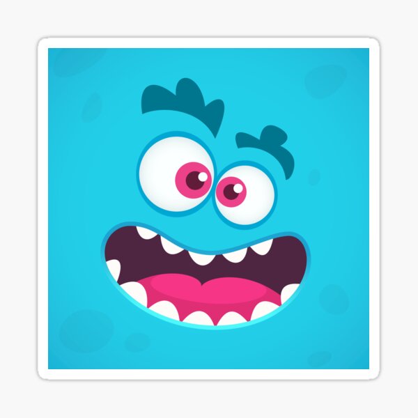 "Cute monster face" Sticker by vmladin | Redbubble
