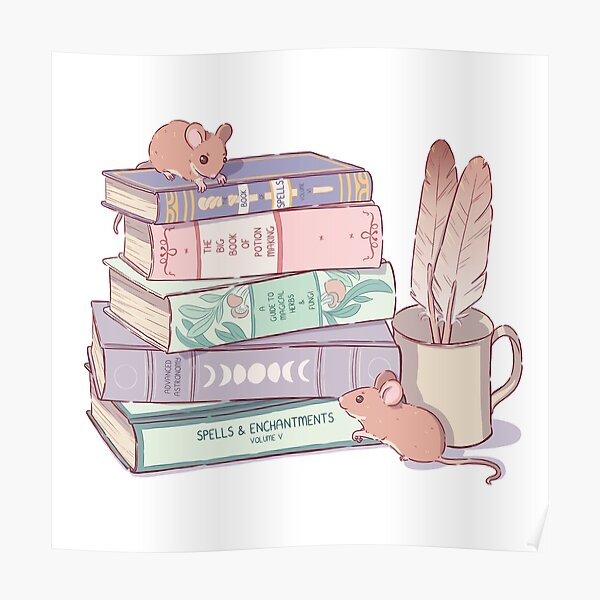 "Spell Book Mice" Poster by adelaydeart | Redbubble