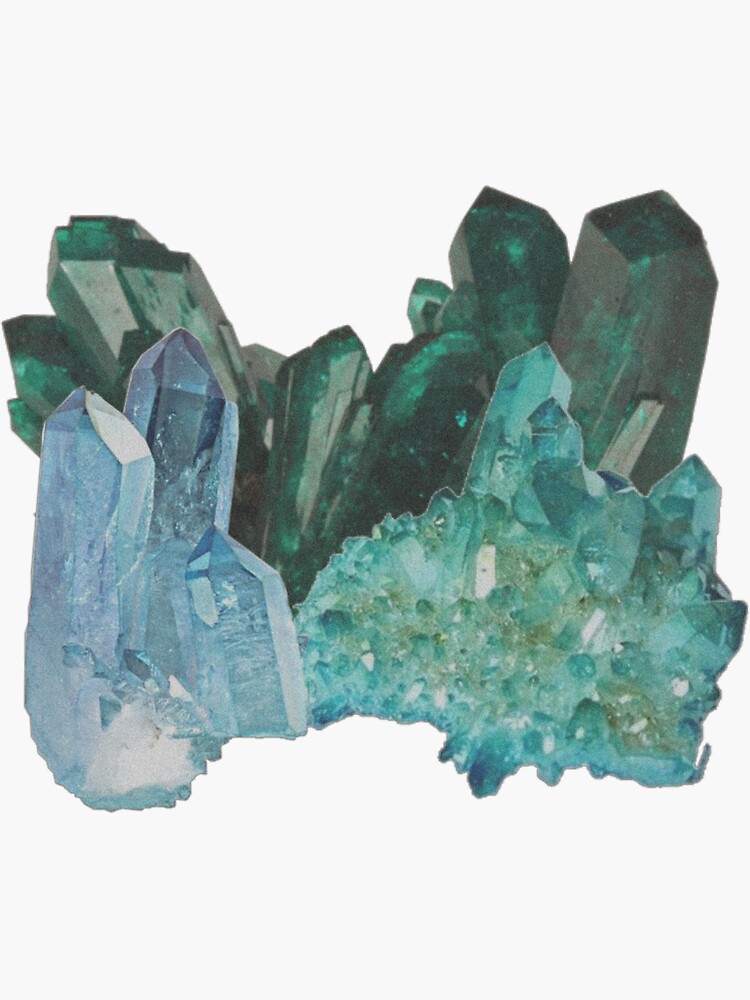 "Blue & Green Crystal Sticker" Sticker by LovelyLostLies | Redbubble