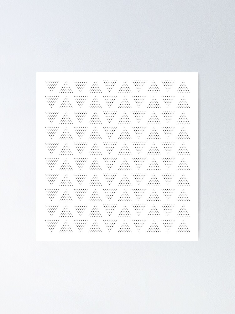 "Geometric Polka Dot Triangle Pattern in Black and White" Poster for ...