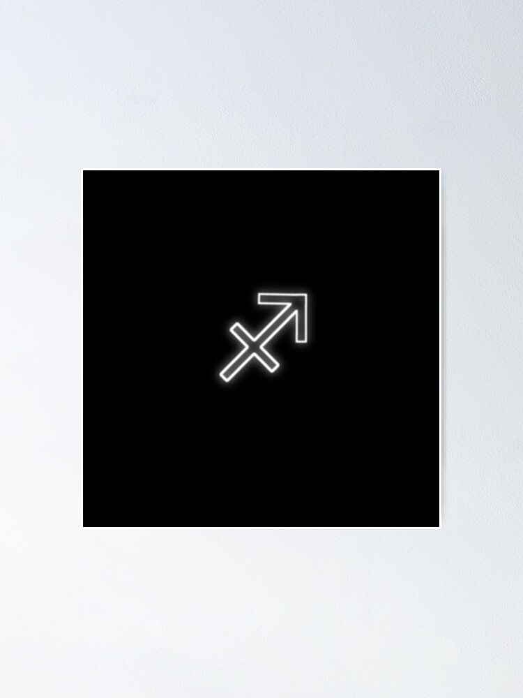 "Bright White Neon- Sagittarius the Archer Star Sign" Poster by ...
