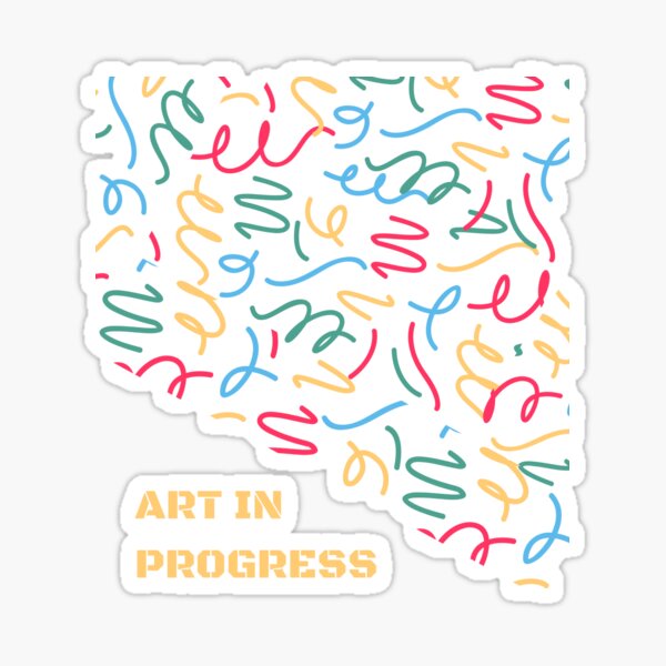 "Art In Progress" Sticker by Fashiondesigned | Redbubble