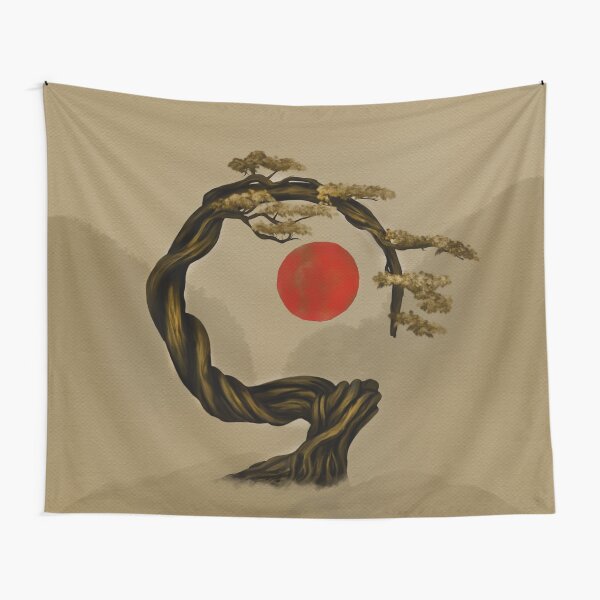 "Enso Zen Circle Bonsai Tree " Tapestry for Sale by k9printart | Redbubble