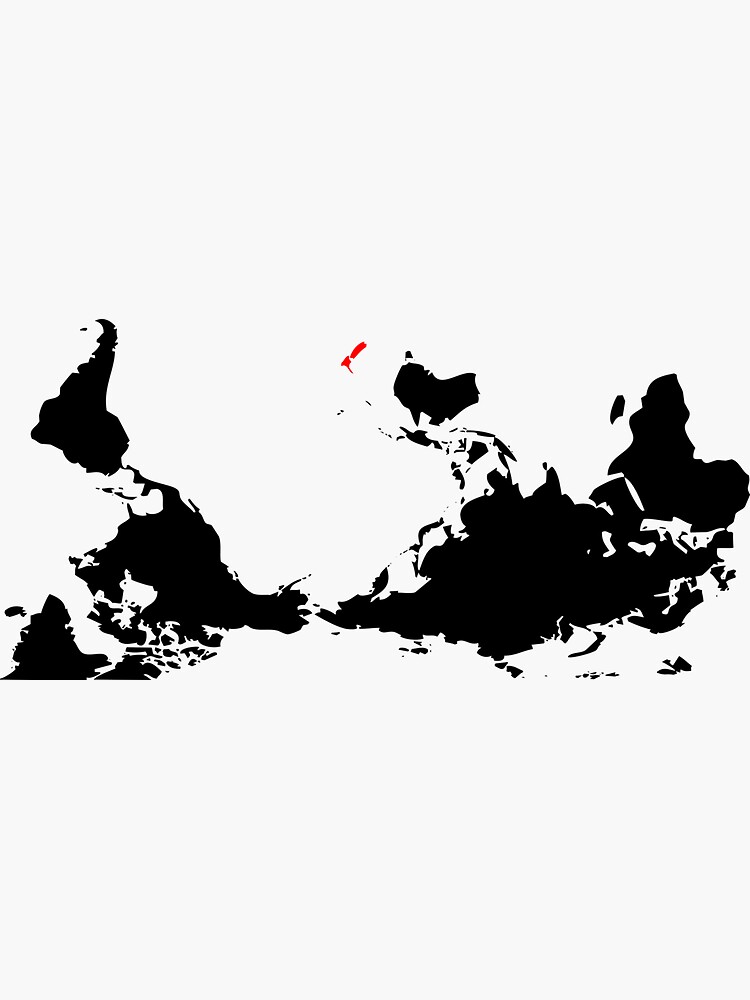 "Upside Down World Map New Zealand" Sticker for Sale by jezkemp | Redbubble