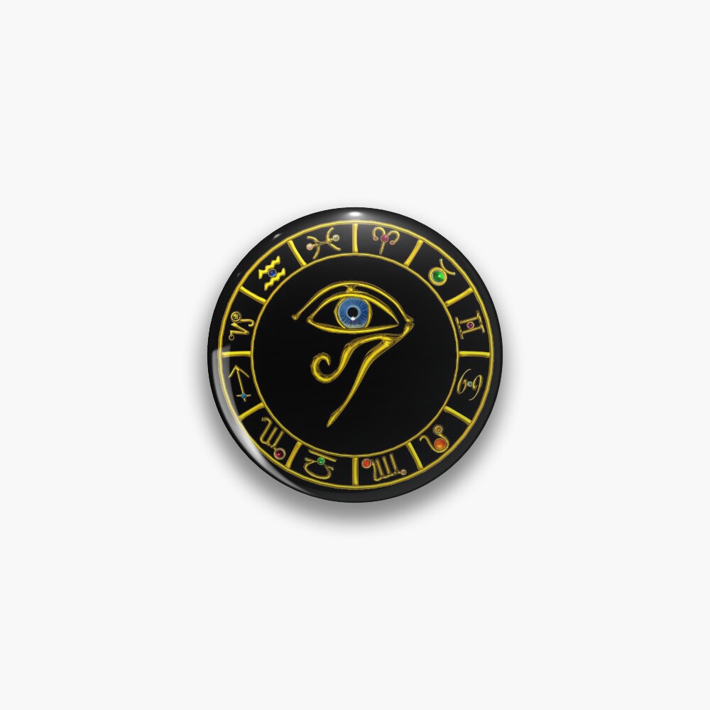 "ASTRAL HORUS EYE ,BLUE TALISMAN ,GOLD ZODIACAL SIGNS ASTROLOGY CHART ...