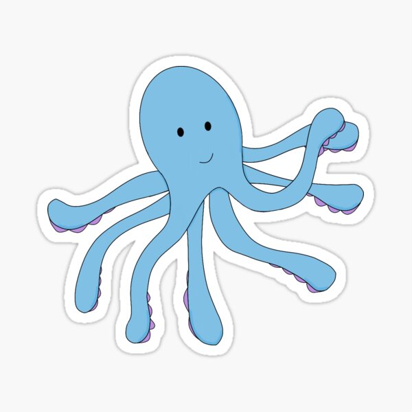 "Happy Blue Octopus" Sticker by Sophwrix | Redbubble