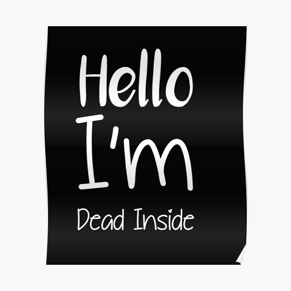 "Hello I'm Dead Inside / Funny Cute Mental Health Awareness Emo Punk ...