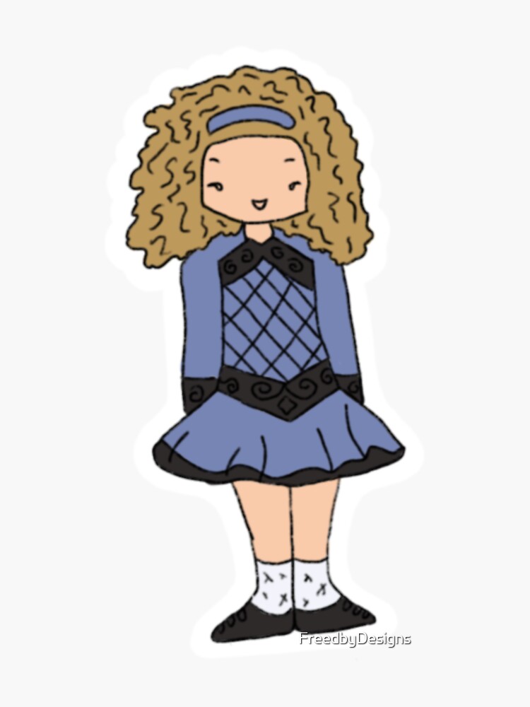 "Irish Step Dance Figure Dancer (2)" Sticker for Sale by FreedbyDesigns ...