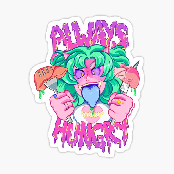 "Always Hungry" Sticker for Sale by MarmaladePeanut | Redbubble