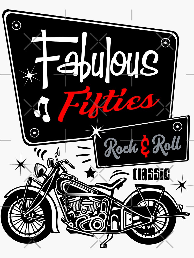 "Motorcycle Vintage Biker Rockabilly Retro Art Classic Rock and Roll ...