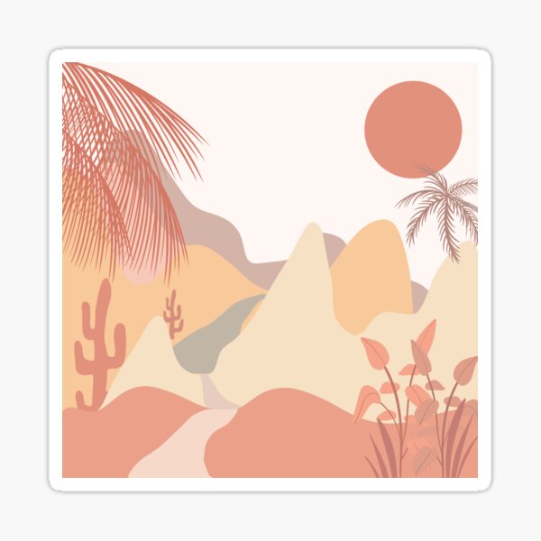 "Desert Landscape Abstract Pastel Art" Sticker by raliceyoga | Redbubble