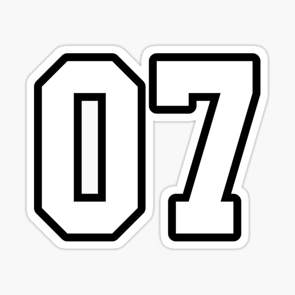"Jersey number 07" Sticker for Sale by bellacommorato | Redbubble