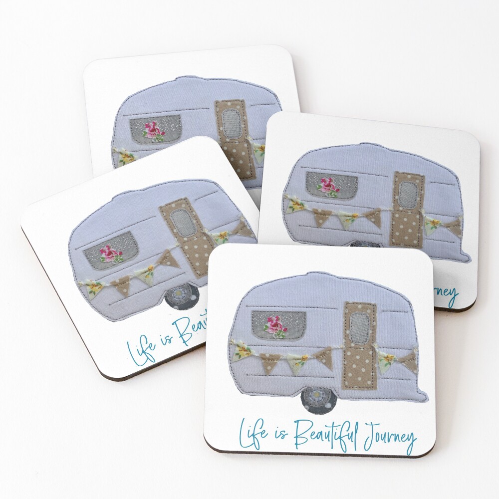 "#Life is a beautiful journey Caravan " Coasters (Set of 4) for Sale by ...