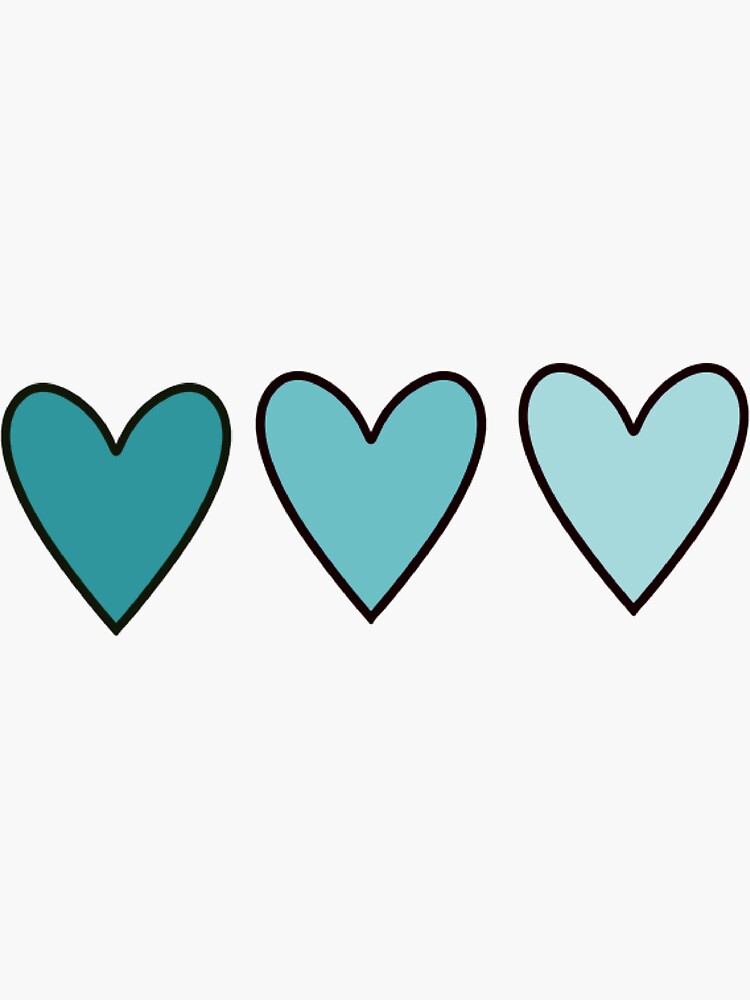 "Teal Hearts" Sticker for Sale by simplestickerss | Redbubble