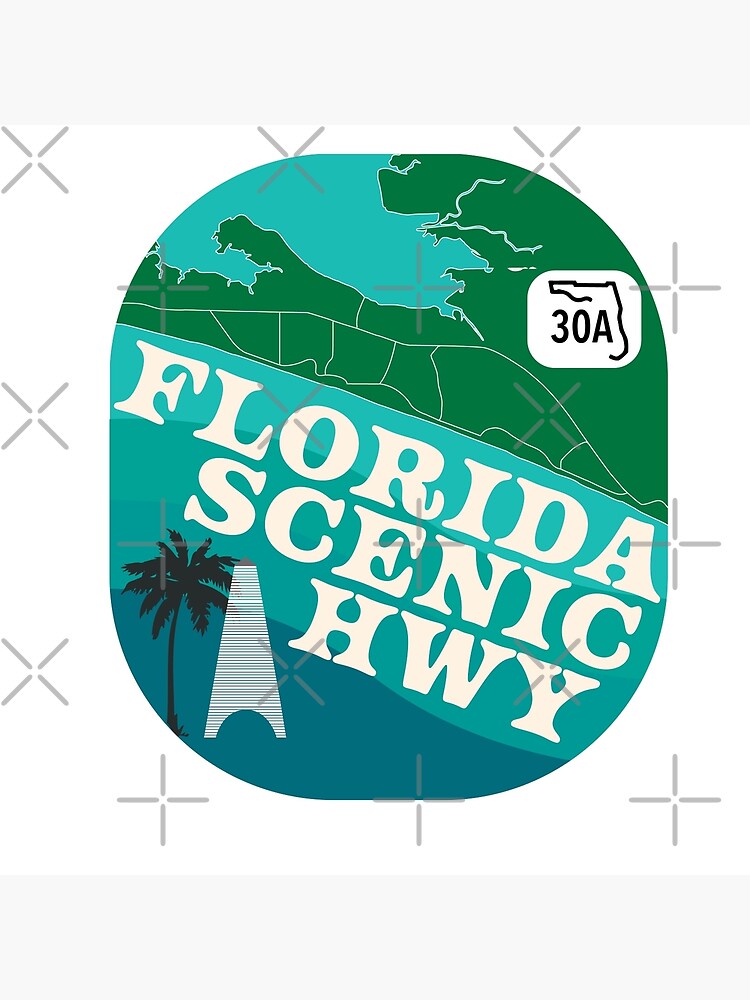 "30A beach seaside map sticker" Poster for Sale by chloechristianm ...