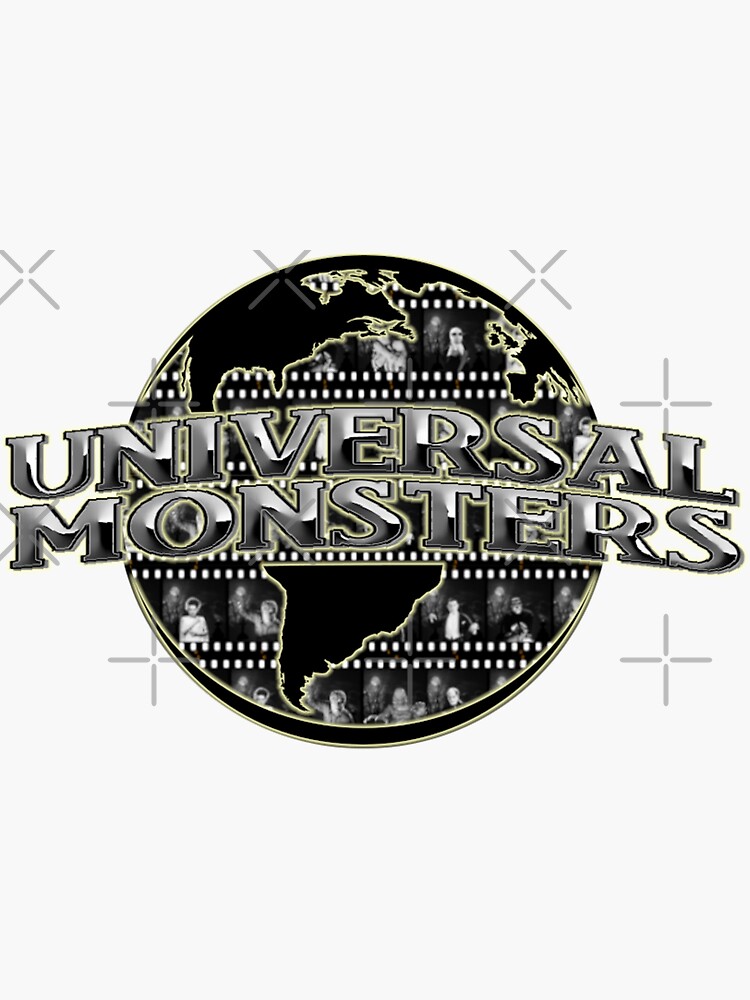 "Universal Monsters - Globe Filmstrip." Sticker for Sale by OriginalDP ...