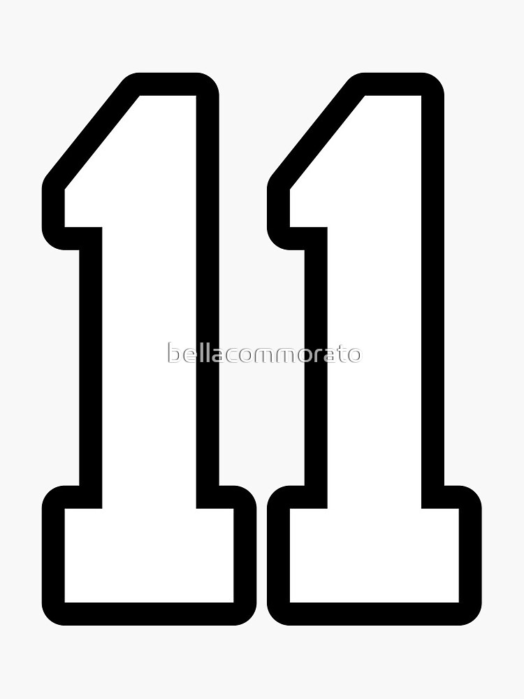 "Jersey number 11" Sticker for Sale by bellacommorato | Redbubble