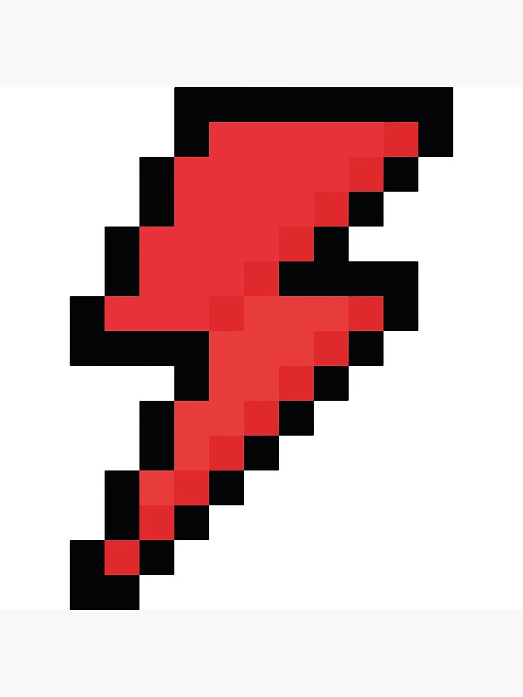 "Pixelated Lightning Bolt (Red/Black)" Art Print for Sale by Fox Newton ...