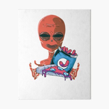 "Alien Eating Snacks Chips Pizza" Art Board Print by DavidWebb15 ...